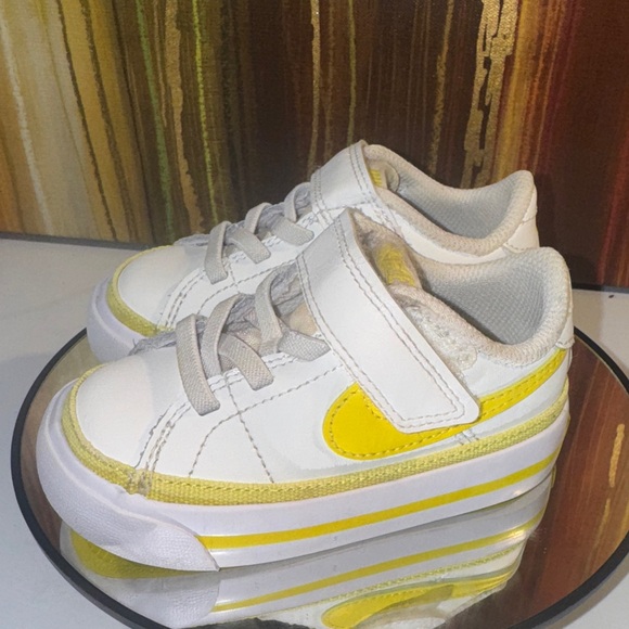 Nike | Shoes | Nike Court Legacy White And Yellow Sneakers Toddlers ...